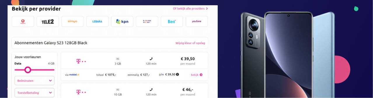 Telefoon abonnementen vergelijken op toestel nu ook per provider mogelijk